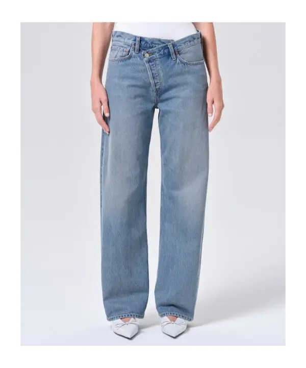 AGOLDE High-rise Straight-leg Jeans With Crisscross Waistband