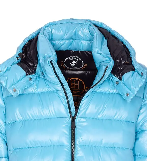 SAVE THE DUCK Zip-up Hooded Puffer Jacket - Blue