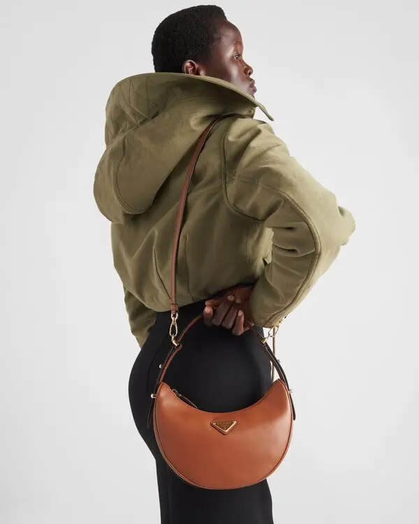 Prada Arqué Shoulder Bag - Cognac