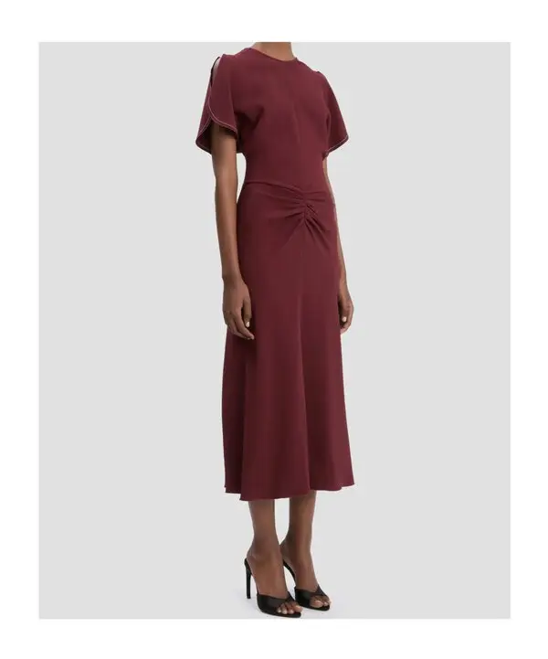 Victoria Beckham Bela Midi Dress - Brown