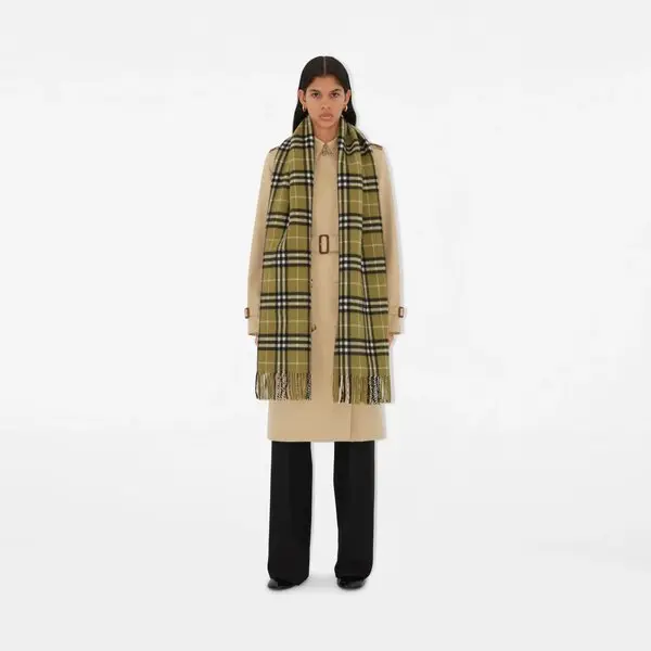 Burberry Checked Fringed-edge Scarf - Acre