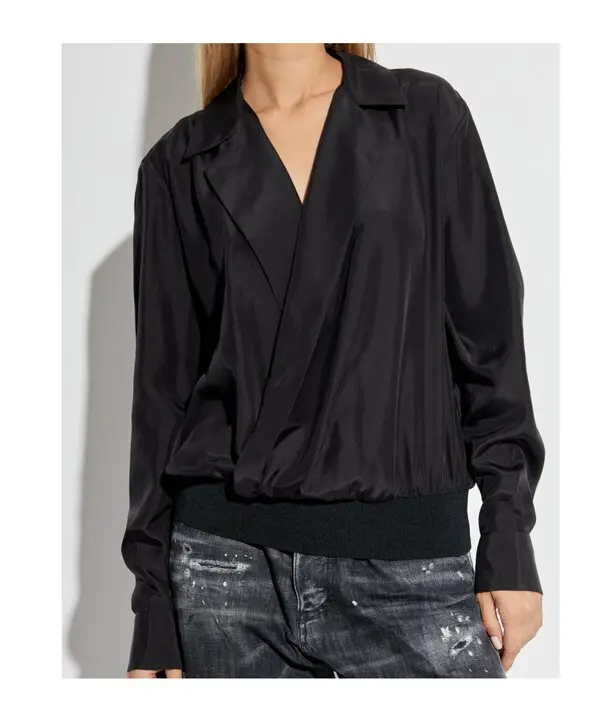 Dsquared2 V-neck Top With Pleated Details