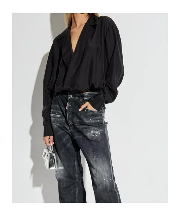 Dsquared2 V-neck Top With Pleated Details