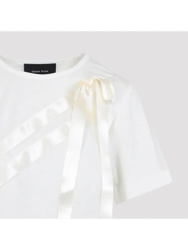 Simone Rocha Bow Detail Crewneck T-shirt - Ivory