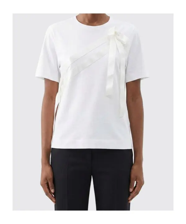 Simone Rocha Bow Detail Crewneck T-shirt - Ivory