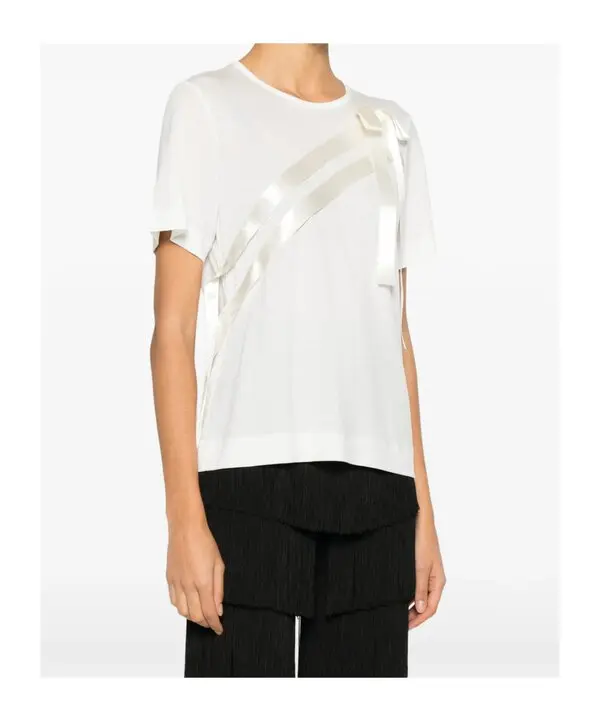 Simone Rocha Bow Detail Crewneck T-shirt - Ivory