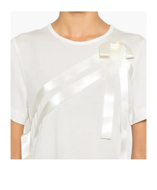 Simone Rocha Bow Detail Crewneck T-shirt - Ivory