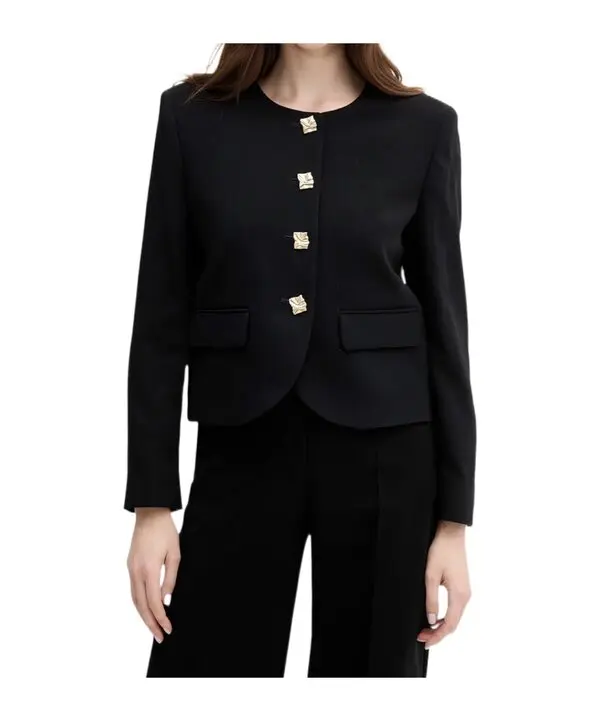 Marella Long Sleeve Jacket With Gold Button Detail