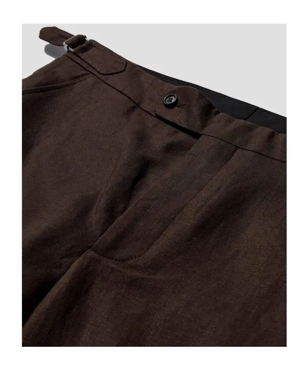 BODE Straight Leg Casual Pants With Adjustable Buckled Waistband