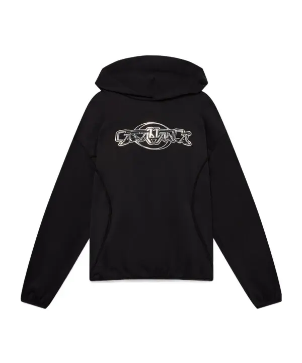 Casablanca Oversized Panelled Hooded Sweatshirt - Black