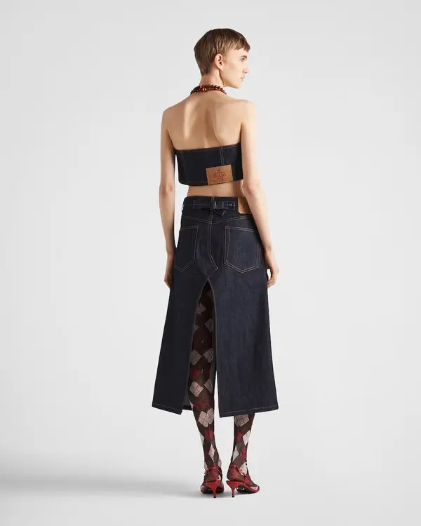 Prada Selvedge Denim Cropped Top