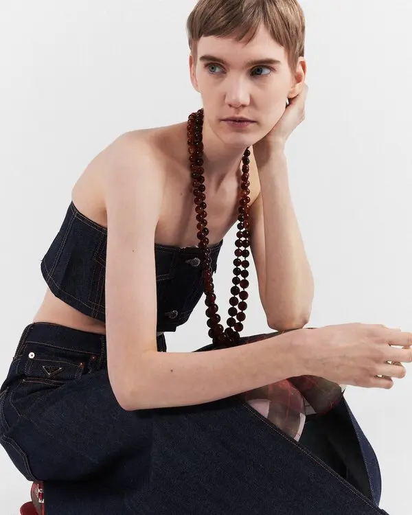 Prada Selvedge Denim Cropped Top