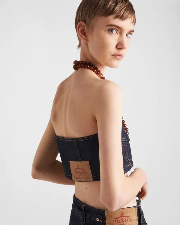 Prada Selvedge Denim Cropped Top