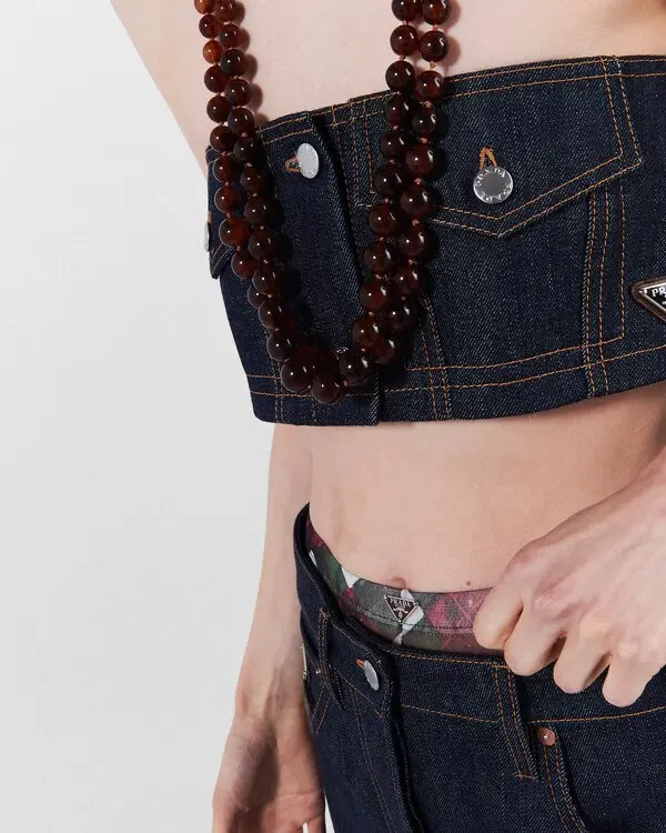 Prada Selvedge Denim Cropped Top