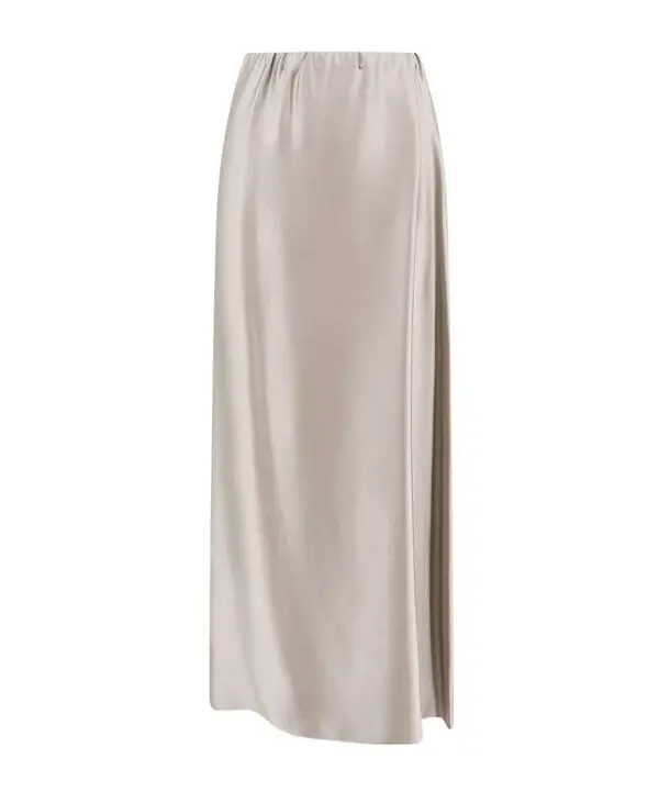 Giorgio Armani Side Silt Satin Skirt - Grey