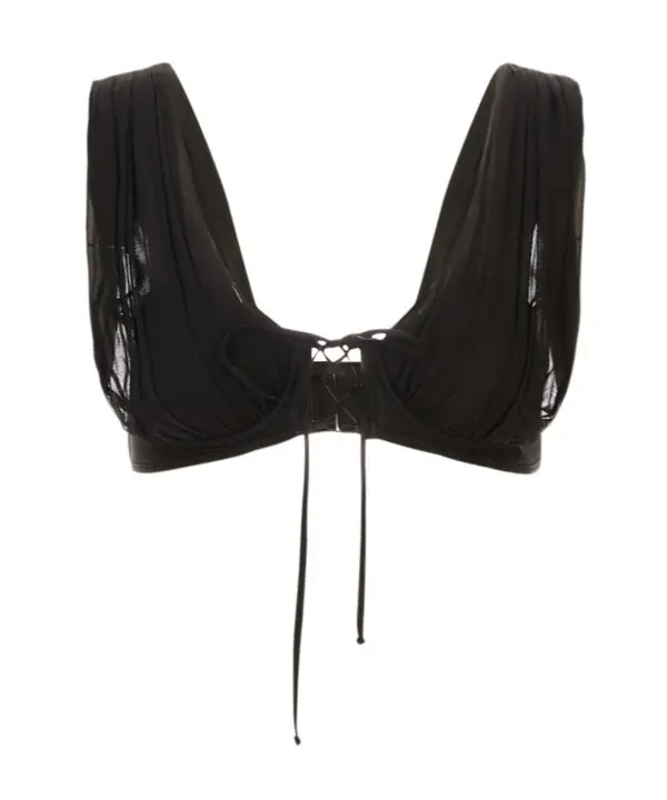 Giuseppe Di Morabito Lace-up Draped Top - Black