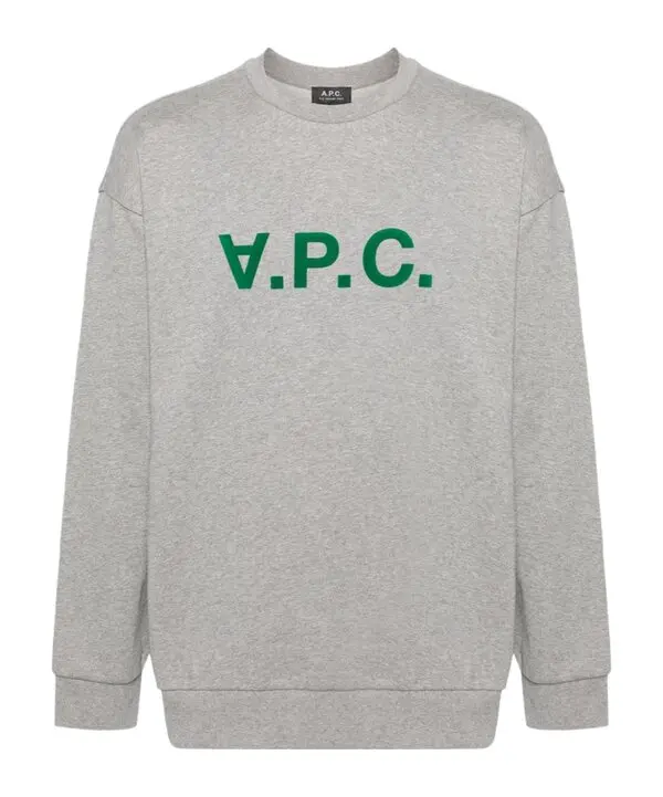 A.p.c. Eliot Logo Printed Crewneck Sweatshirt - Gray