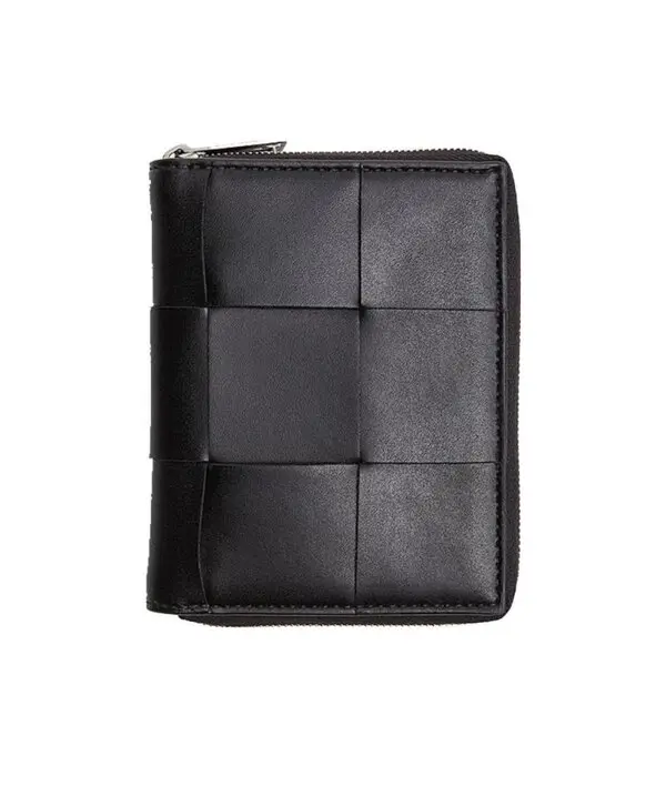 Bottega Veneta Intrecciato Zip-around Wallet - Black
