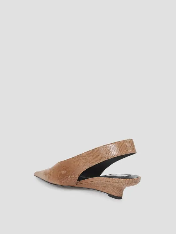 TOTEME Wedge Heel Printed Slingbacks