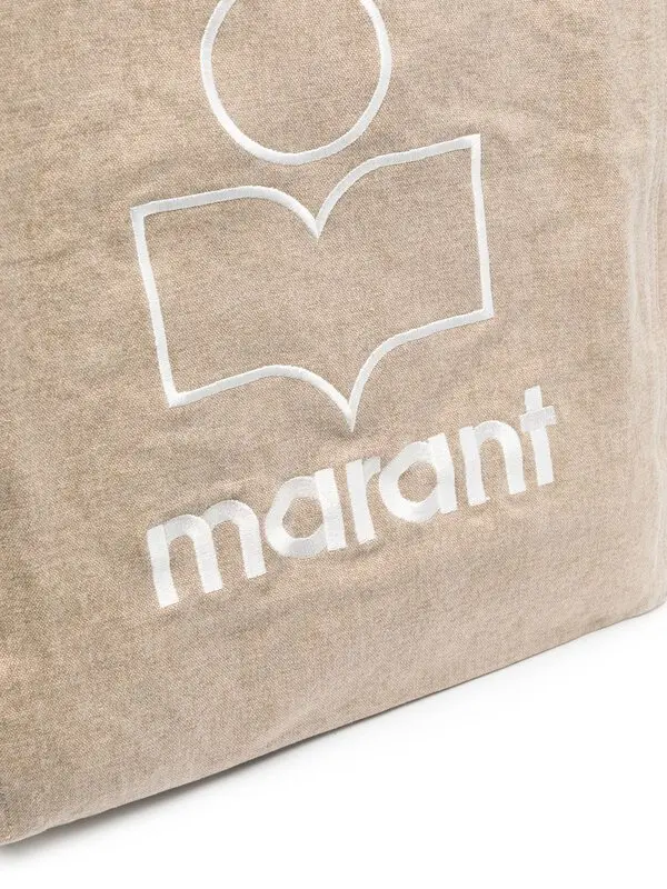 Isabel Marant Étoile Logo Embroidered Large Tote Bag - Nude