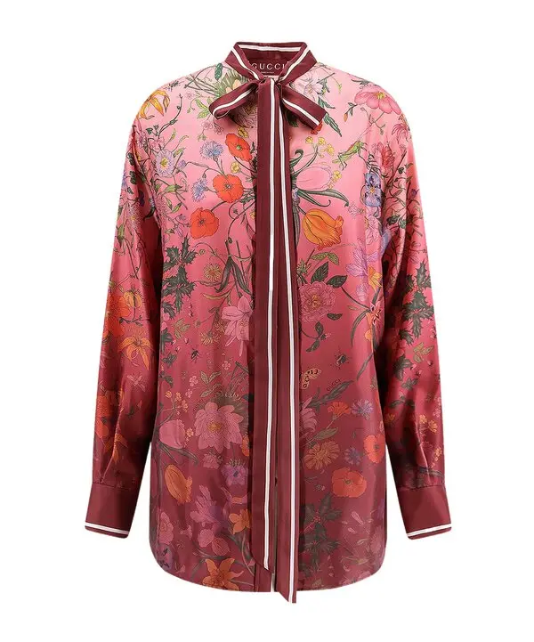 Gucci Flora Printed Long Sleeve Shirt