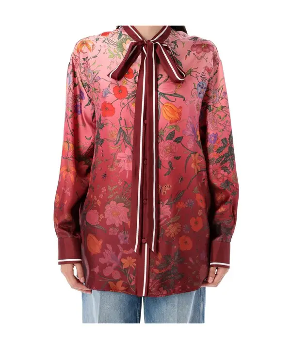 Gucci Flora Printed Long Sleeve Shirt