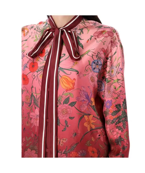 Gucci Flora Printed Long Sleeve Shirt