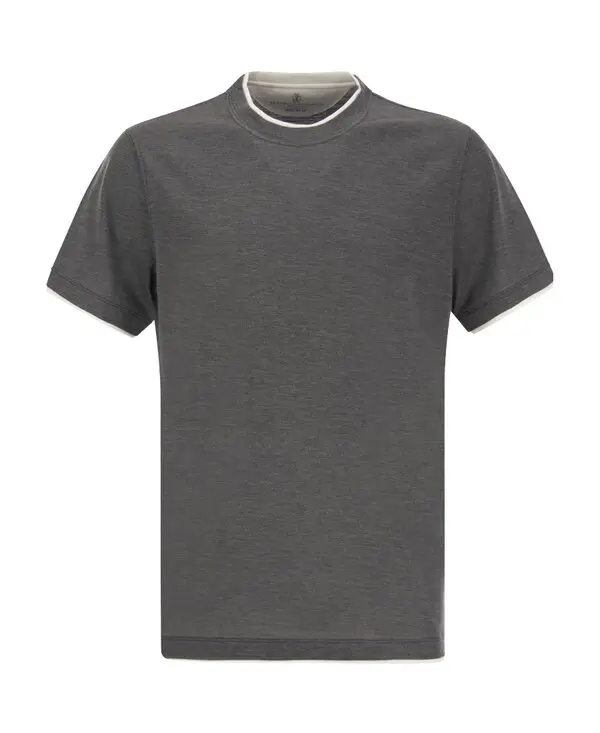 Brunello Cucinelli Double Layered Crewneck T-shirt - Black