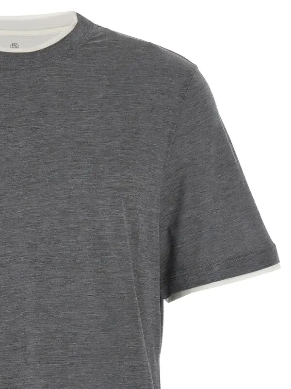 Brunello Cucinelli Double Layered Crewneck T-shirt