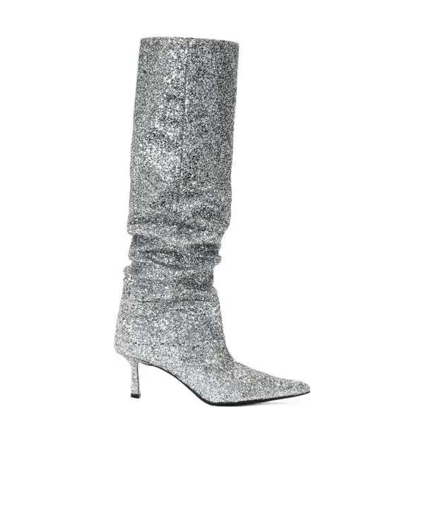 Alexander Wang Viola Glitter 60mm Long Boots - Gray