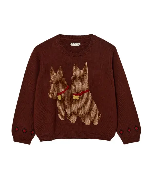 BODE Crew Neck Animal Print Sweater - Brown