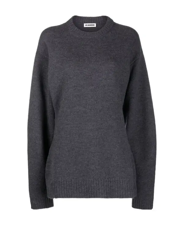 JIL SANDER Crew Neck Wool Jumper - Black