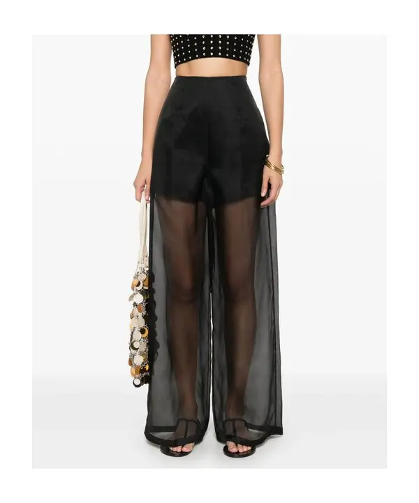 FORTE_FORTE Silk Palazzo Pants - Black