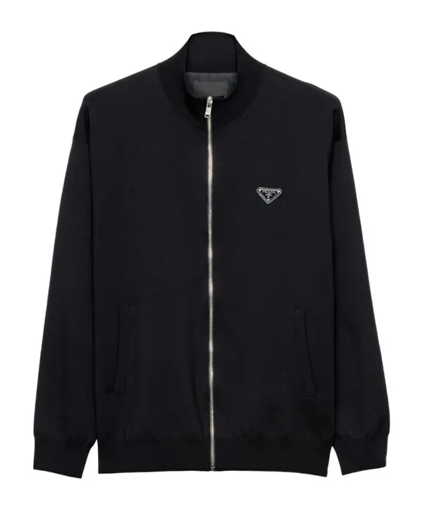 Prada Superfine Wool Zip-up Cardigan - Black