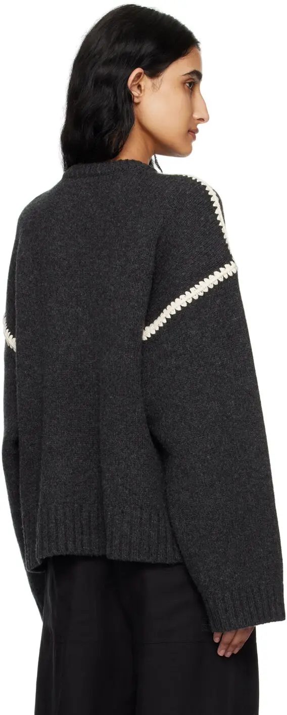 TOTEME Long-sleeve Crewneck Sweater With Rib Details