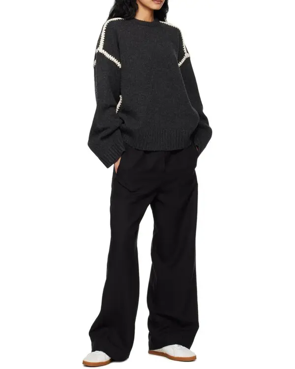 TOTEME Long-sleeve Crewneck Sweater With Rib Details