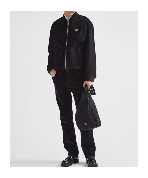Prada Logo Plaque Zipped Backpack
