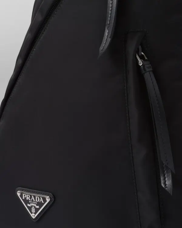 Prada Logo Plaque Zipped Backpack