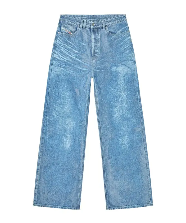 DIESEL® 1996 D-sire Wide-leg Jeans In Satin Denim - Light Blue