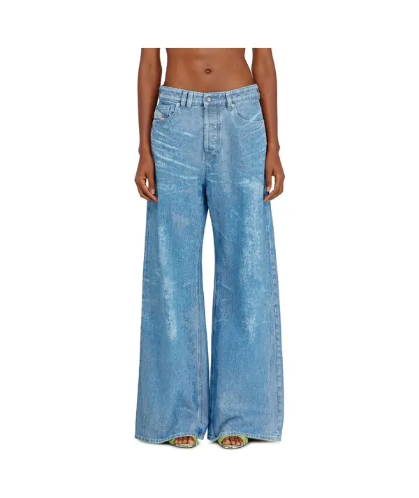 DIESEL® 1996 D-sire Wide-leg Jeans In Satin Denim - Light Blue