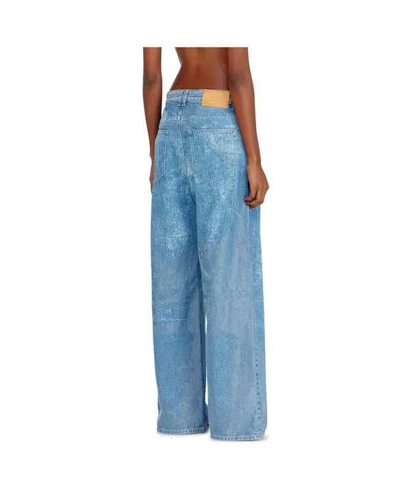 DIESEL® 1996 D-sire Wide-leg Jeans In Satin Denim - Light Blue