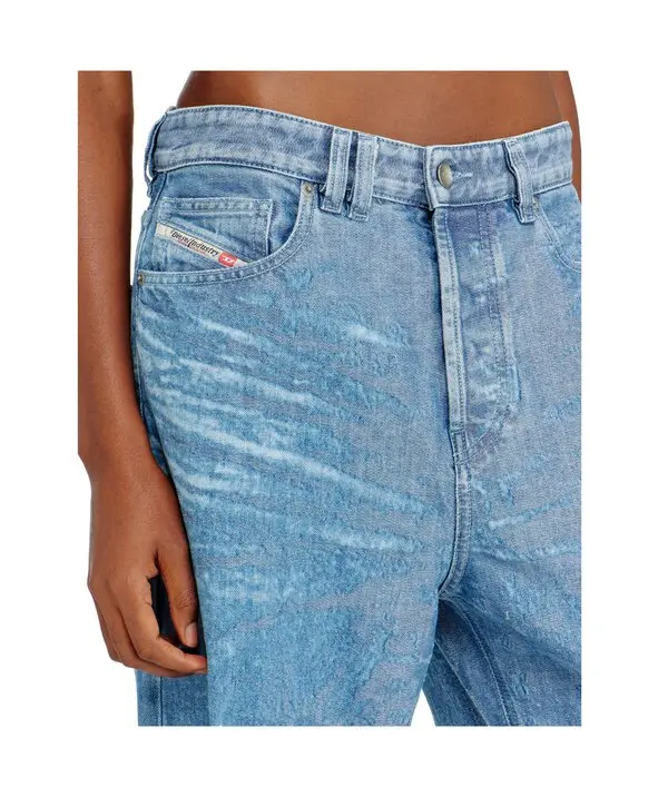 DIESEL® 1996 D-sire Wide-leg Jeans In Satin Denim - Light Blue