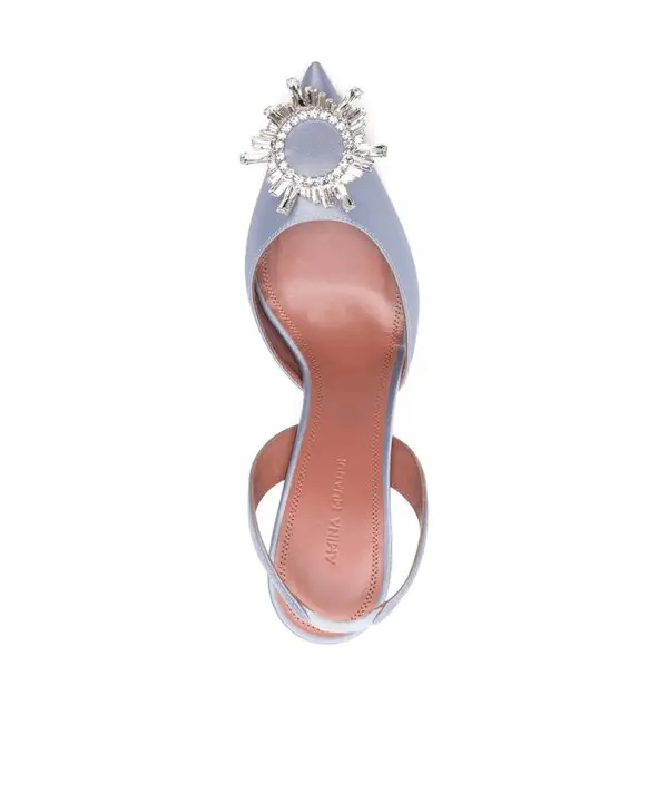 Amina Muaddi Embellished Pointed Toe Slingbacks