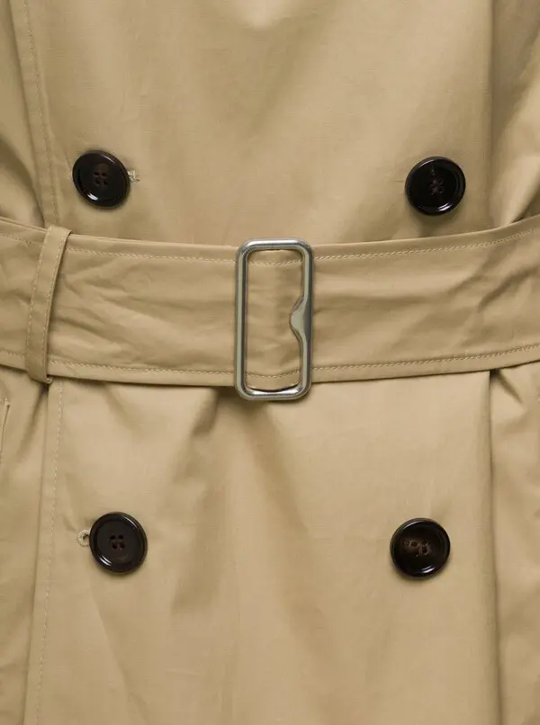 Burberry Double-breasted Belted Trench Coat - Nude