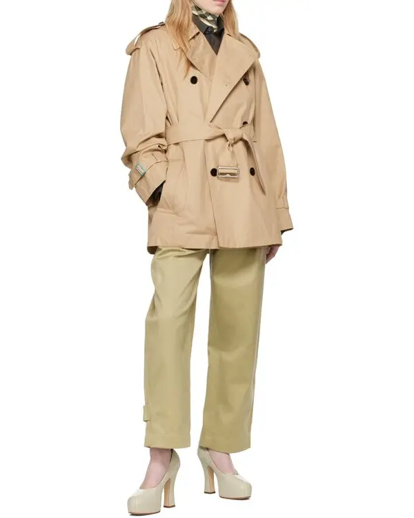 Burberry Double-breasted Belted Trench Coat - Nude