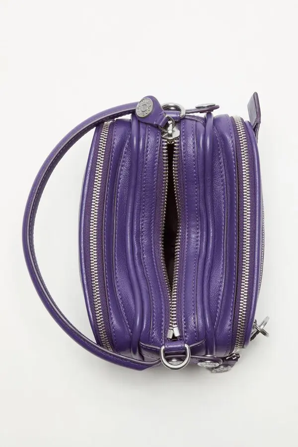 Acne Studios Camero Kit Zip Leather Crossbody Bag - Violet