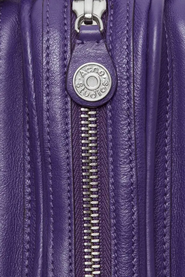 Acne Studios Camero Kit Zip Leather Crossbody Bag - Violet