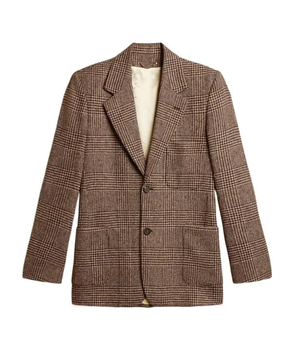 GOLDEN GOOSE Checked Single-breasted Blazer - Grey