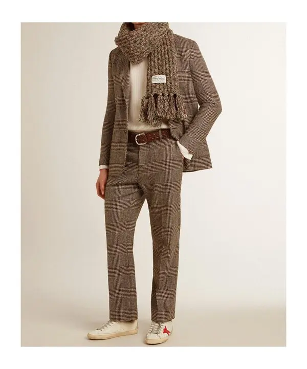 GOLDEN GOOSE Checked Single-breasted Blazer - Grey