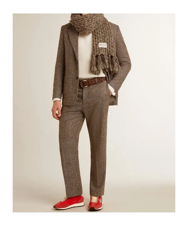GOLDEN GOOSE Checked Single-breasted Blazer - Grey
